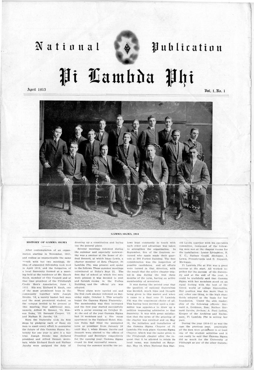 History - Pi Lambda Phi Fraternity